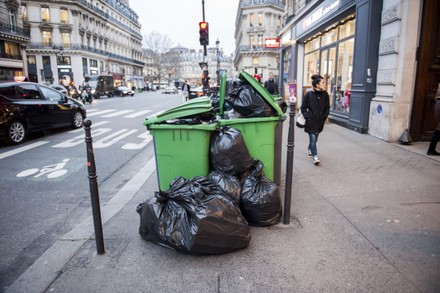 Overflowing Trash Bins Seen Street On Editorial Stock Photo - Stock ...
