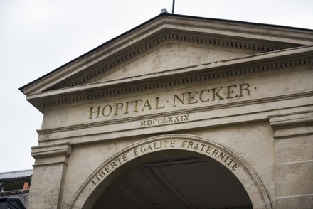 Necker Hospital Healthcare Workers Wearing Masks Editorial Stock Photo ...