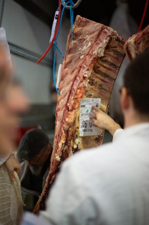 Butcher Getting Meat Off Truck During Editorial Stock Photo - Stock ...