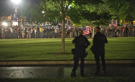 People Celebrate Outside Gates White House Editorial Stock Photo ...