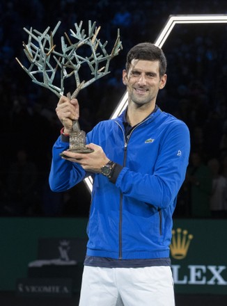 Novak Djokovic wins the Rolex Paris Masters, France - 03 Nov 2019 Stock ...