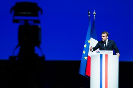 French President Emmanuel Macron Video Camera Editorial Stock Photo ...