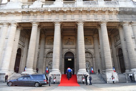 Coffin Arriving Funeral Ceremony Former French Editorial Stock Photo ...