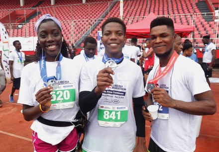 Athletes React After Competing Marathon Towards Editorial Stock Photo ...