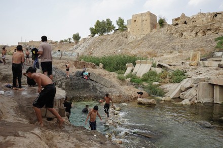 Iraqi Boys Having Fun Jumping Swimming Editorial Stock Photo - Stock ...