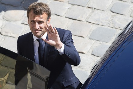 French President Emmanuel Macron Waves He Editorial Stock Photo - Stock ...
