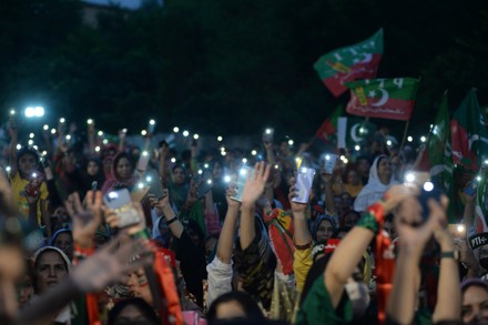 Large Number Supporters Tehreekeinsaf Pti Gathered Editorial Stock ...