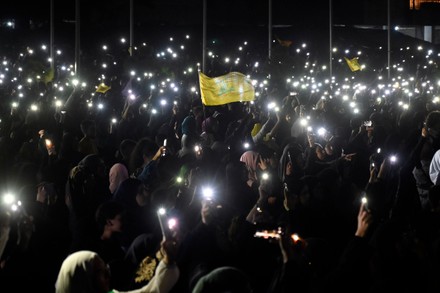 Supporters Hezbollah Use Their Mobile Phones Editorial Stock Photo ...