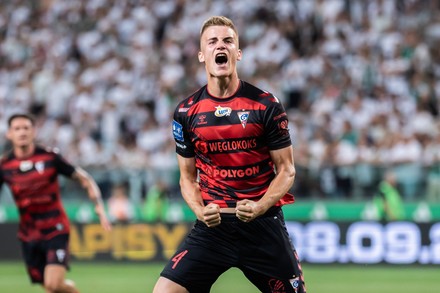 Aleksander Paluszek Gornik Celebrates Goal During Editorial Stock Photo ...