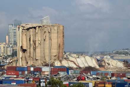 Dust Rises After Section Wheat Silos Editorial Stock Photo - Stock ...