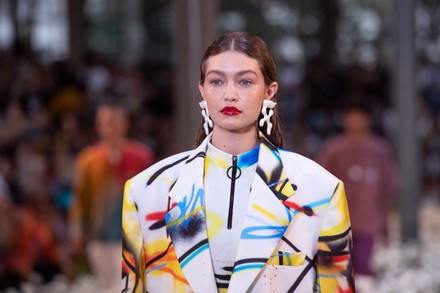 Model Gigi Hadid Walks Runway During Editorial Stock Photo - Stock ...