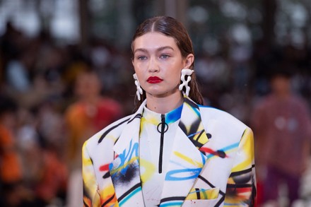 Model Gigi Hadid Walks Runway During Editorial Stock Photo - Stock ...