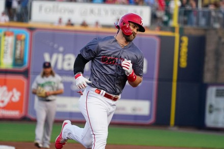 Phillies Outfielder Bryce Harper Rounds Bases Editorial Stock Photo ...