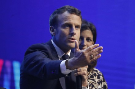 French President Emmanuel Macron Speaking Young Editorial Stock Photo ...
