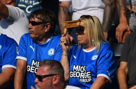 Peterborough United Fan Uses Wooden Football Editorial Stock Photo ...