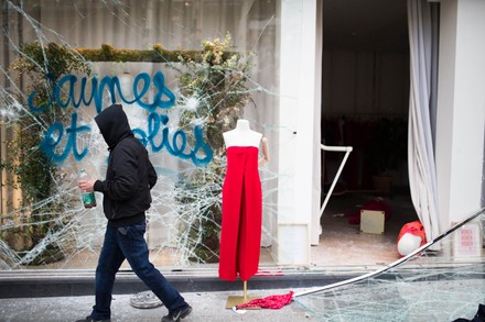 Protester Dancing Tailors Dummy Attacked Store Editorial Stock Photo ...