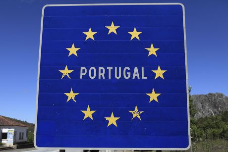 Sign Announcing Entry Portugal On Spainportugal Editorial Stock Photo ...