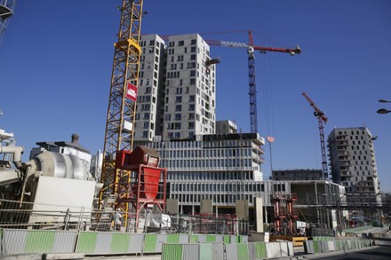 Illustration Btp Construction Grues Paris France Editorial Stock Photo ...