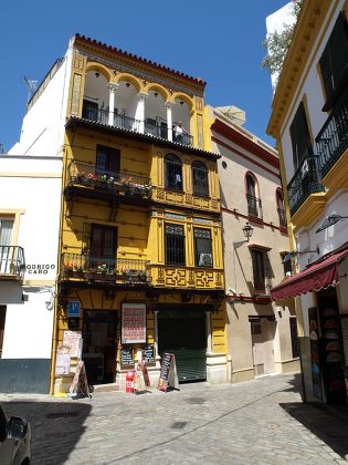 Barrio De Santa Cruz District Small Editorial Stock Photo - Stock Image ...