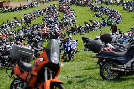 Spectators Motorcycles Parking Field Great Whitley Editorial Stock ...