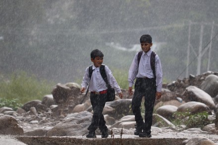 School Children Head Back Home Rains Editorial Stock Photo - Stock ...