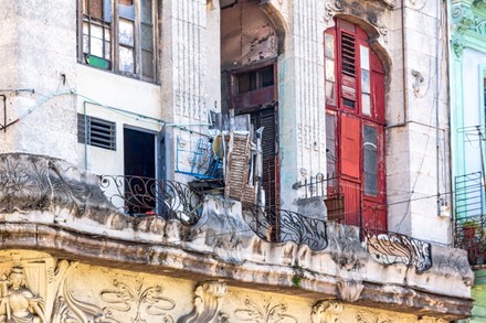 Closeup Rundown Balcony Facade Old Residential Editorial Stock Photo ...