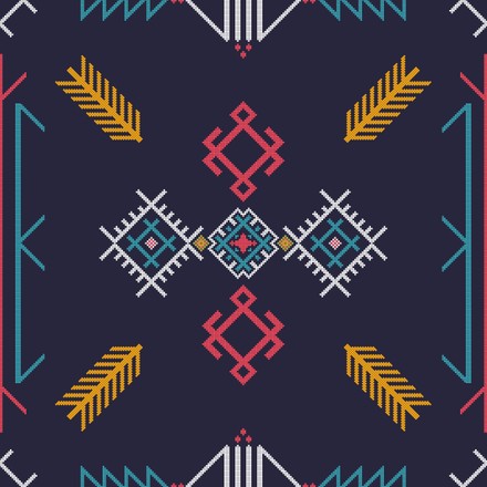Traditional Berber Embroidery Seamless Pattern Vector Editorial Stock ...