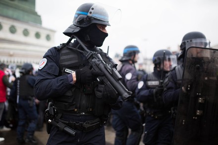 Riot Police Officers Aims Protesters His Editorial Stock Photo - Stock ...
