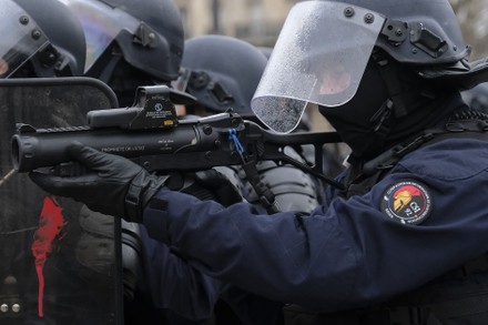 French Riot Police Armed Lbd 40 Editorial Stock Photo - Stock Image ...