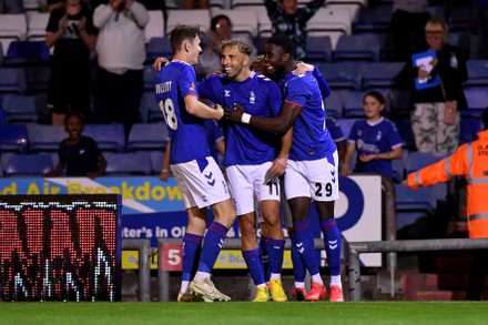 Hallam Hope Oldham Athletic Celebrates Scoring Editorial Stock Photo ...