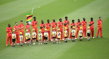 Zimbabwe Team Stands During Their National Editorial Stock Photo ...