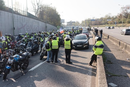 Protesters Block Traffic On Peripherique French Editorial Stock Photo ...