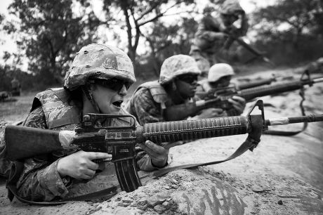 Basic trainees go through their sixth week of Air Force basic military ...