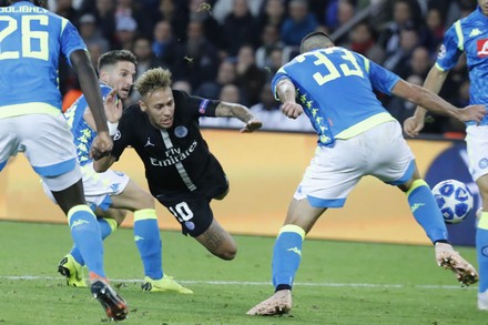 Psgs Kylian Mbappe Battling Napolis Allan Editorial Stock Photo - Stock ...