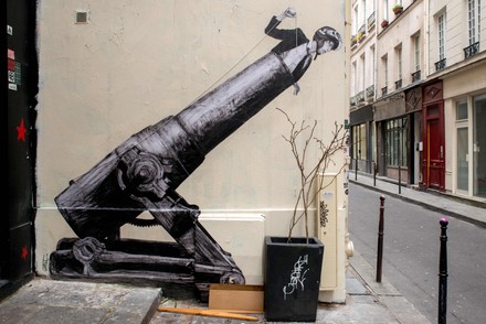 Street Artist Levalets Drawings Collages Fill Editorial Stock Photo ...