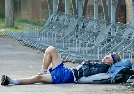 Exhausted Reading Festival Fans Begin Their Editorial Stock Photo ...