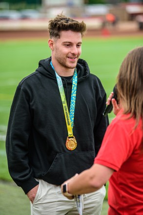 Anthony Harding Interviewed During Sgb Premiership Editorial Stock ...