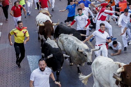 People Run Front Bulls During Fourth Editorial Stock Photo - Stock ...