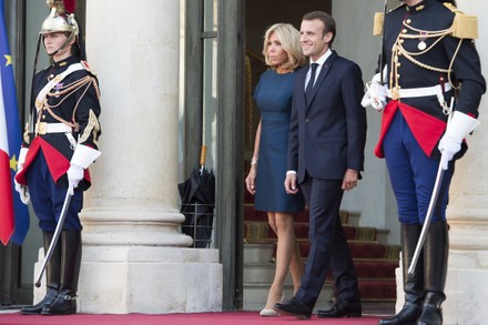 French President Emmanuel Macron His Wife Editorial Stock Photo - Stock ...