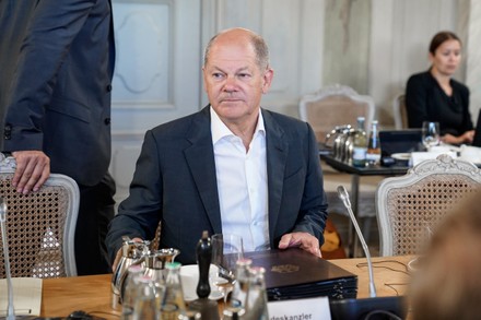 German Chancellor Olaf Scholz Attends Meeting Editorial Stock Photo ...