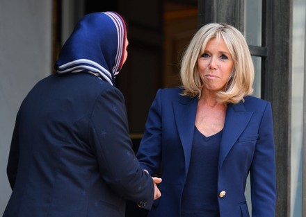 French First Lady Brigitte Macron Receives Editorial Stock Photo ...
