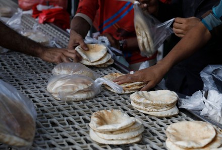 Workers Collect Freshly Baked Bread Bakery Editorial Stock Photo ...