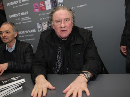 Gerard Depardieu at Paris Book Fair, France - 18 Mar 2018 Stock ...