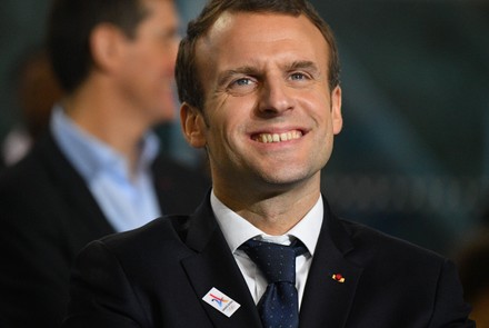 French President Emmanuel Macron Watches Children Editorial Stock Photo ...