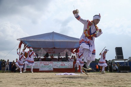 Nepali Hindu Revelers Perform Various Dances Editorial Stock Photo ...