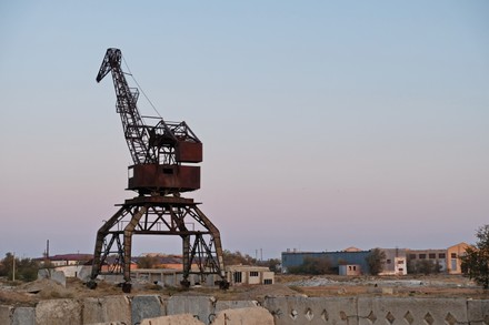 Old Metal Structure Destroyed Port On Editorial Stock Photo - Stock ...