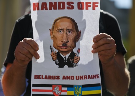 Protester Holds Poster Image Russian President Editorial Stock Photo ...