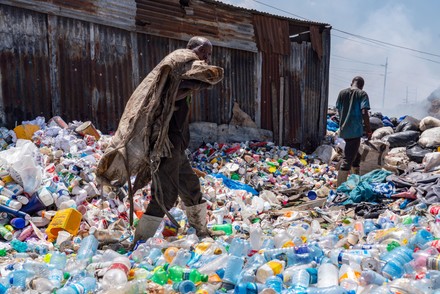 Waste Workers Walk Past Piles Recovered Editorial Stock Photo - Stock ...