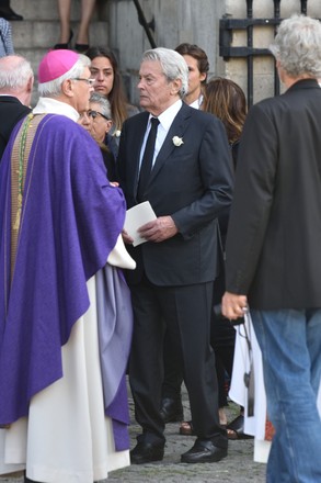 Alain Delon Attending Funeral Ceremony French Editorial Stock Photo ...