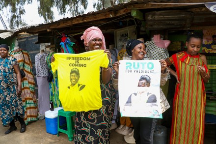 Residents Kibera Slums Hold Tshirts President Editorial Stock Photo ...